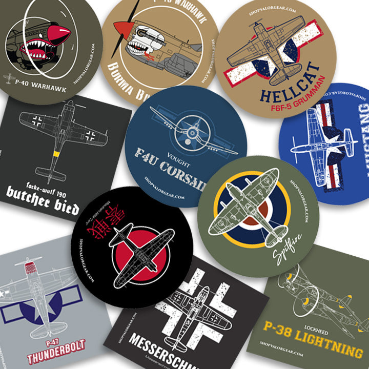 WWII Fighter Planes Sticker Pack